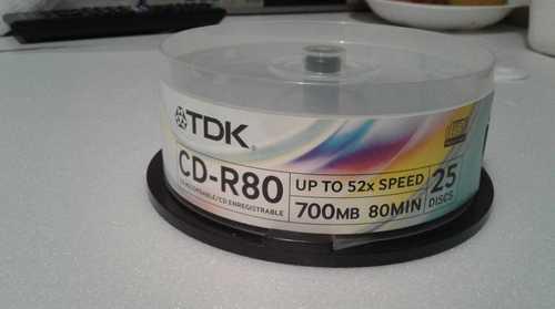 TDK CD-R80 700мв 80Min UP TO 52x speed