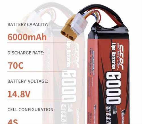 RC Аккумулятор LiPo 4S 6000mah