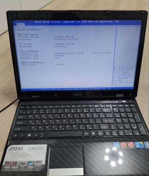 Ноутбук MSI CX620 бывший игровой, MS-1688