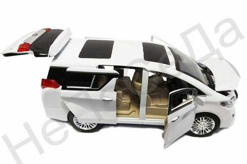 Металлическая машинка Тойота Toyota Alphard белая