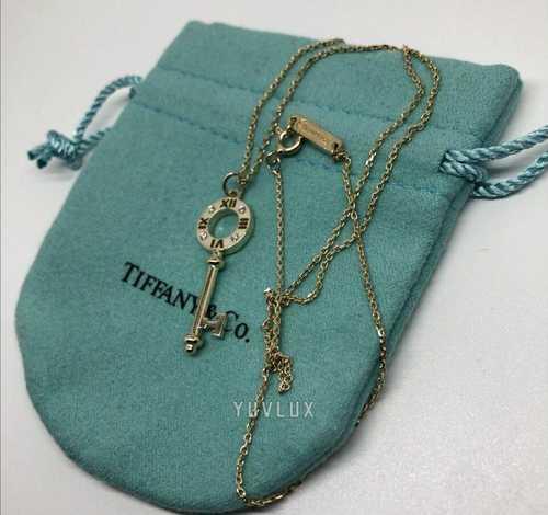 Золотая подвеска ключик Tiffany