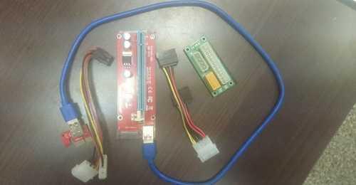 Райзер 3.0 pci-e 1x на 16x. SATA/molex