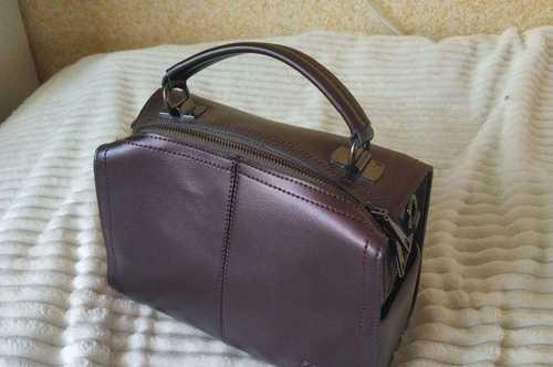 Сумка женская бордовая металлик