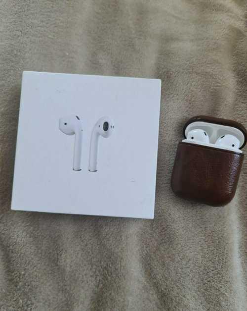 Apple airpods pro+ кожаный чехол