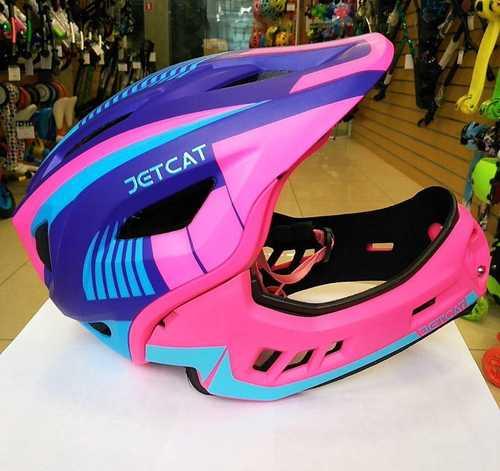 Шлем Jet Cat FullFace Raptor (Pink/Purple/Blue) S
