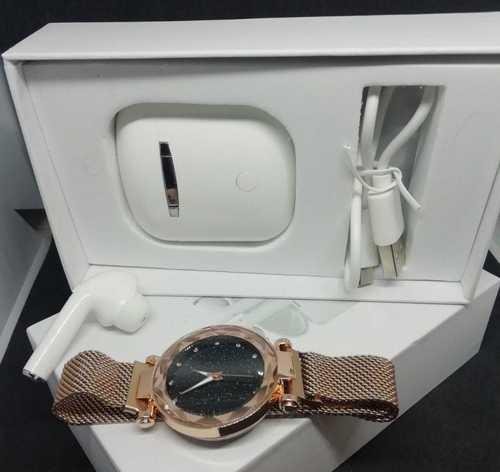 Новые i9x беспроводные наушники+ часы Sky новые