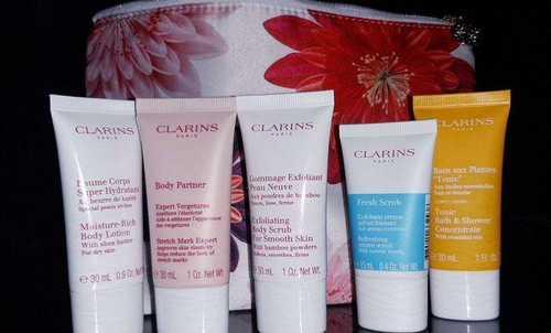 Clarins набор миниатюр с косметичкой
