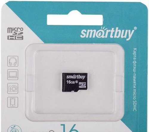 Microsdhc 16GB Smart Buy Сlass 10 (без адаптера)
