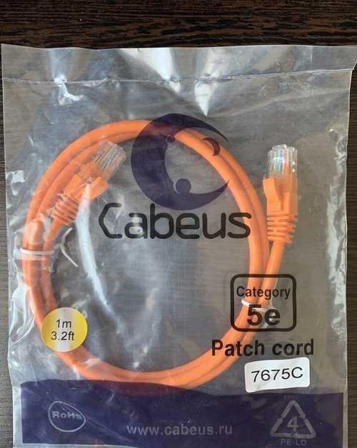 Патч-корд Cabeus PC-UTP-RJ45-Cat.5e 1m новый