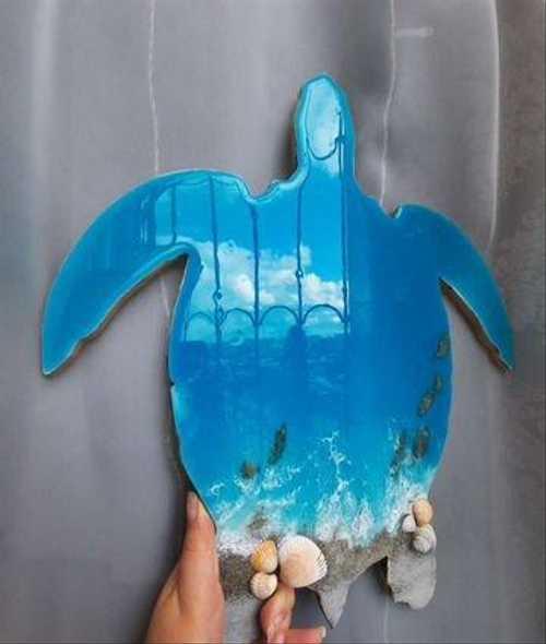 Картина из эпоксидной смолы черепаха море