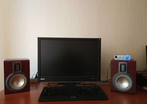 Усилитель + 2-х полосные philips 2x150 Вт (дерево)