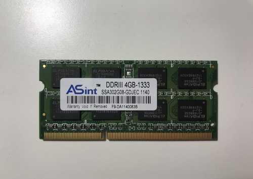 Оперативная память ASint DDR3 4 Гб - 1333