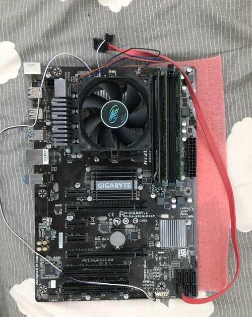 Материнская плата gigabyte ga-970a-ds3p+проц+памят