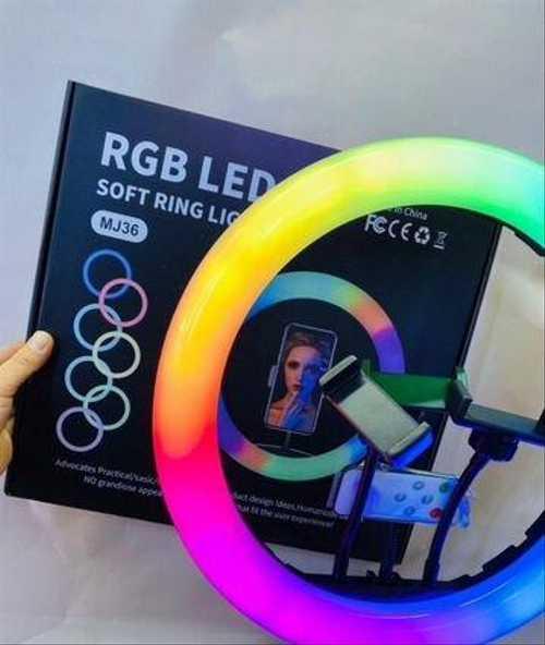 Кольцевая лампа 36 см RGB