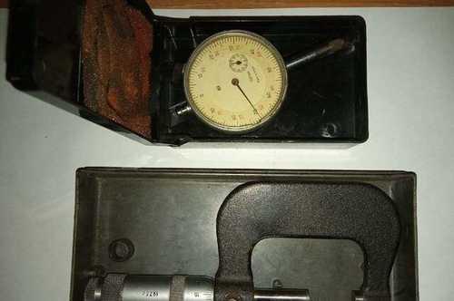 Микрометр мк 25-50 мм и Индикатор ич СССР