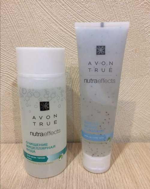 Мицеллярная вода и скраб Avon