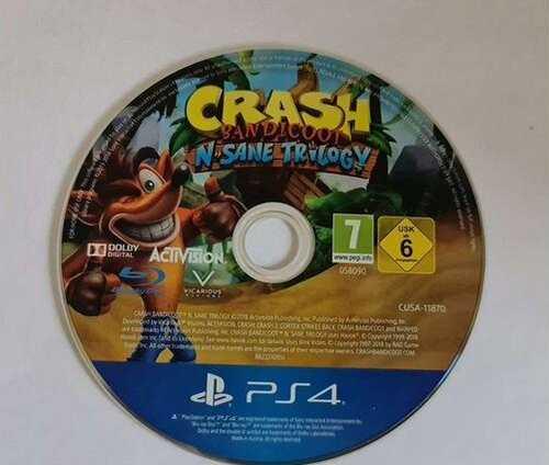 Crash bandicoot ps4 (trilogy) (без коробки)