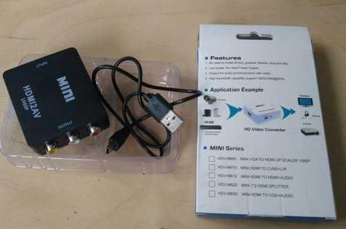 Mini hd video converter hdmi2AV, full hd 1080p