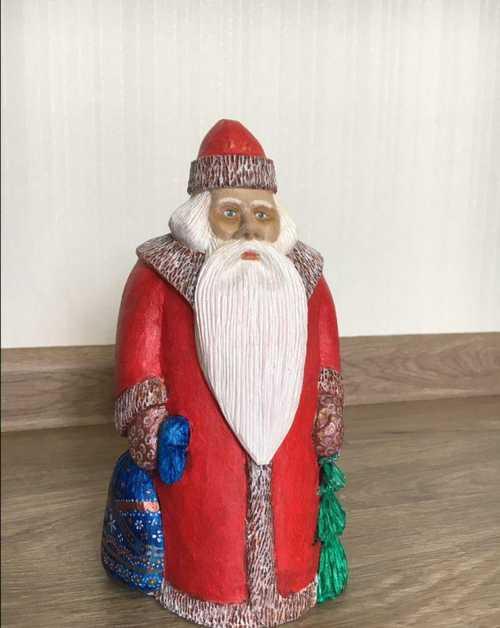 Дед Мороз игрушка деревянная из березы