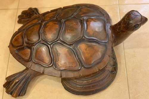 Скульптура черепахи (черное дерево) 43 см