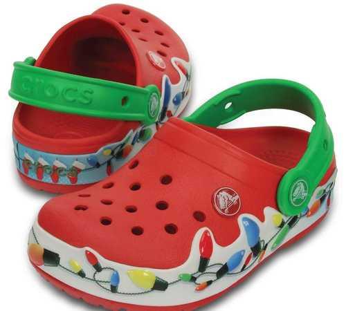 Сабо сандалии Kids’ CrocsLights Holiday Clog