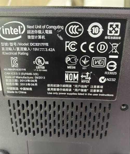 Intel nuc i3/8/64
