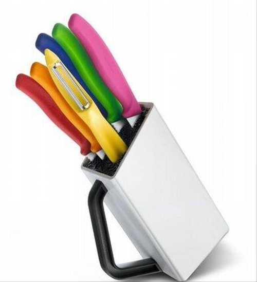 Набор из 6 ножей victorinox: овощечистка, 3 ножа для овощей, столовый нож, нож для пиццы и стейка