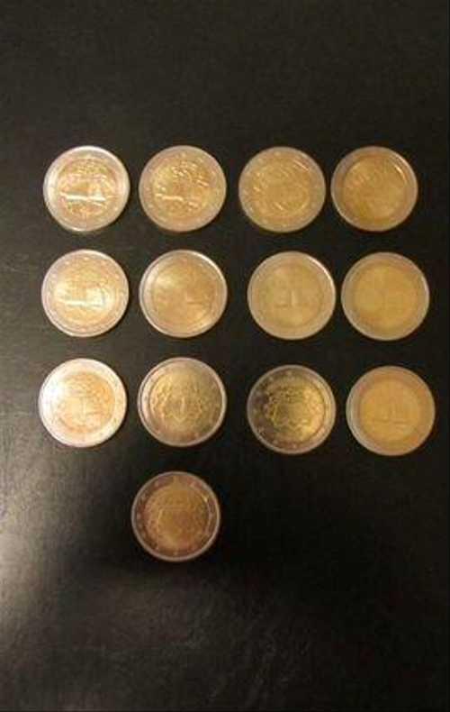 Монета Греция 2 евро «Римский договор» 2007 года