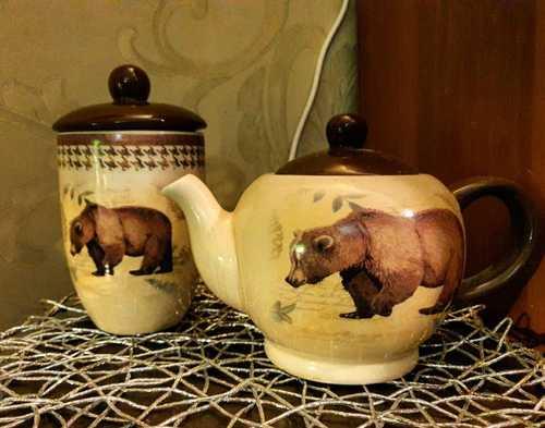 Чайник и емкость для чая\кофе Медведь