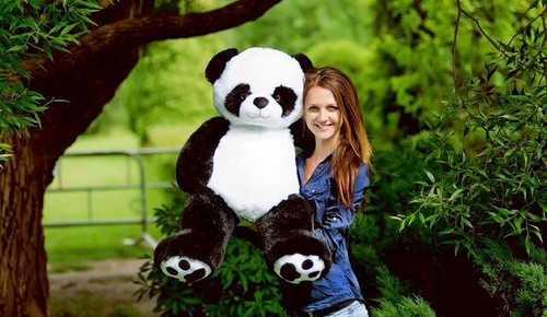 Плюшевая панда Максик 110 см (черно-белый)