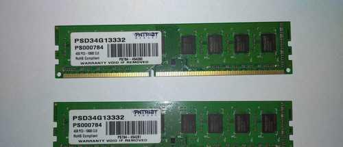 Память озу DDR3 Patriot PSD34G13332 4Гб (2шт.)