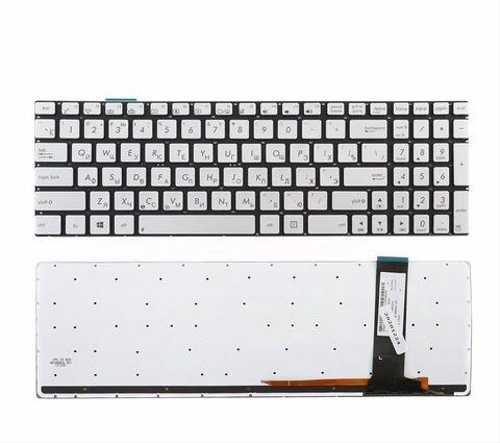 Клавиатура для ноутбука Asus N550J серебристая