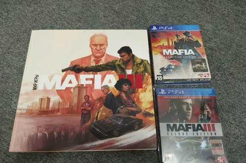 Диски для PS4 + артбук по серии игр Mafia