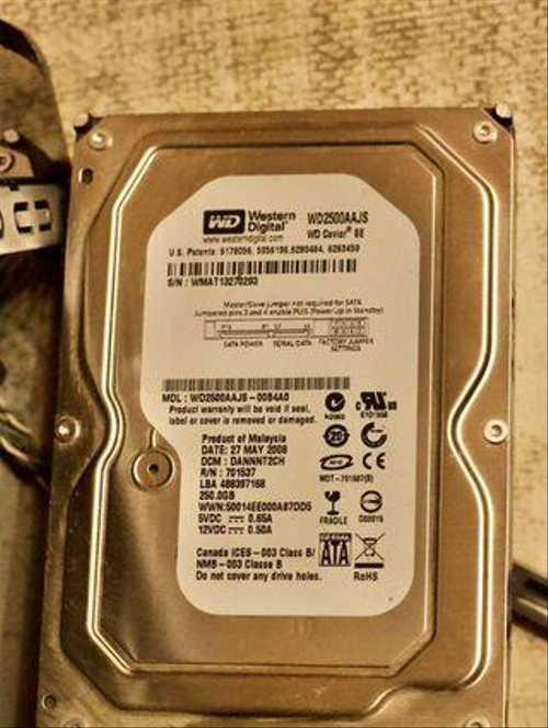 Жесткий диск western digital 250 Гб