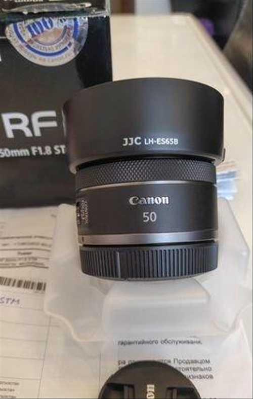 Canon RF 50 1.8 STM (рст) + Бленда JJC-LH-ES65B