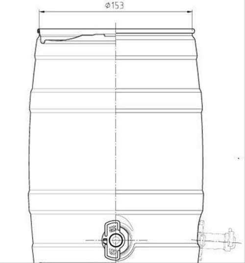 Бочонок 5л для пива в комплекте с пробкой