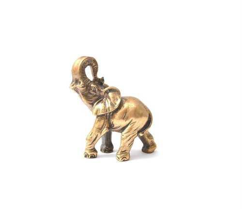 Сувенир, слон с поднятым хоботом, бронза