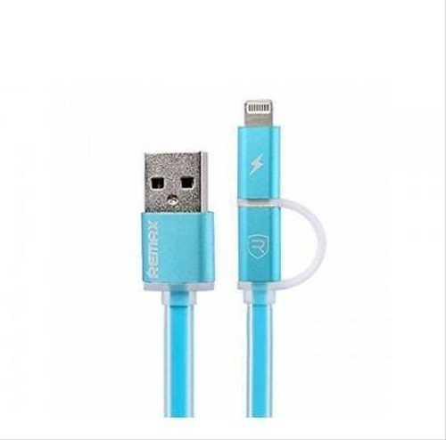 Кабель microUSB/iPhone 6/6S Remax синий