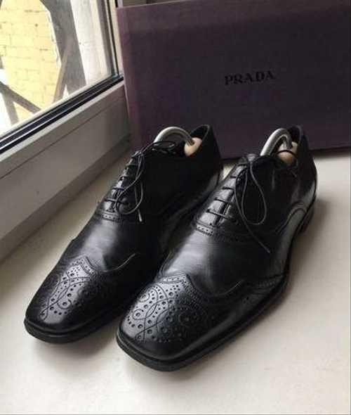 Туфли мужские, чёрные, Prada