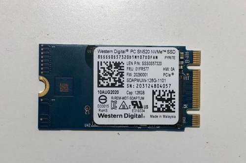 SSD M2 WD PC SN520 128GB NVMe, Новый