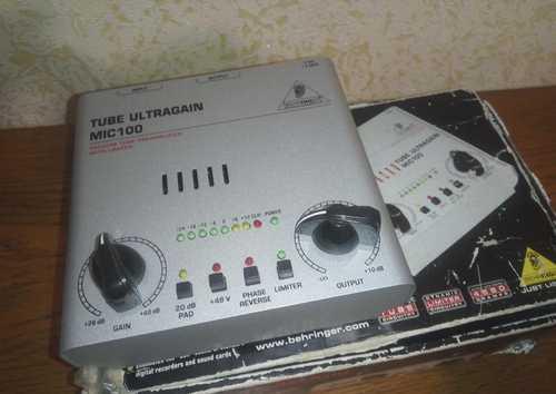 Предусилитель Behringer tube ultragain MIC100