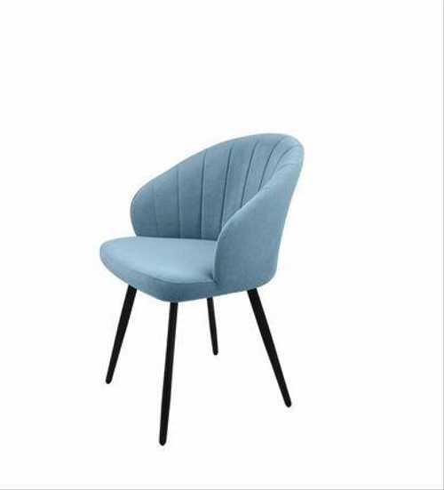 Кресло стул серо голубой из велюра Камино лофт