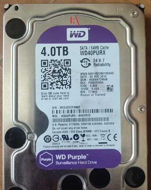 HDD 4Тб WD Purple WD40purx