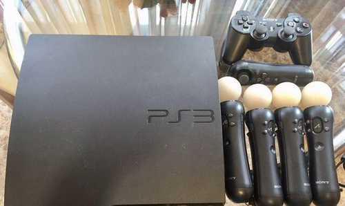 Игровая приставка Sony PlayStation 3 и контроллеры