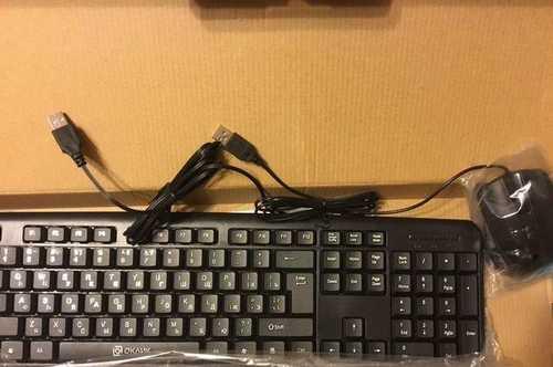 Проводная клавиатура и мышь Оклик 600М