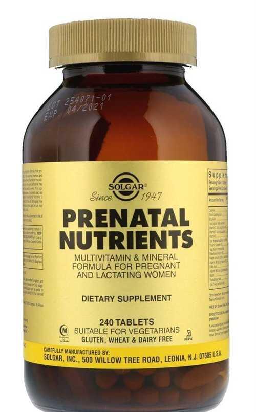 Solgar Prenatal Nutrients 240 таблеток