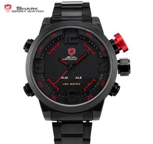 Настоящие мужские часы Shark sport watch, красные