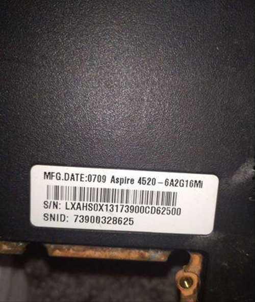Монитор Aser Aspire 4520 абсолютно исправный, ника