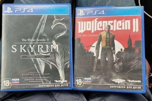 Wolfenstein 2 и Skyrim Special Edition ps4 продажа