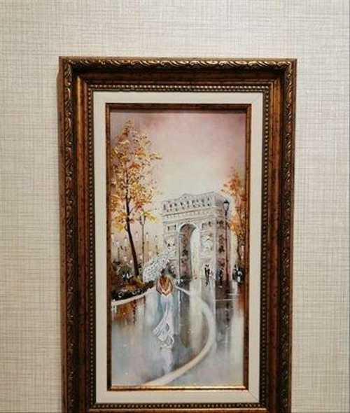 Картина маслом в багете Романтичный Париж